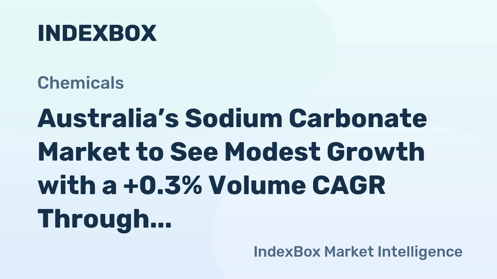 Australia’s Sodium Carbonate Market to See Modest Growth with a +0.3% Volume CAGR Through 2035