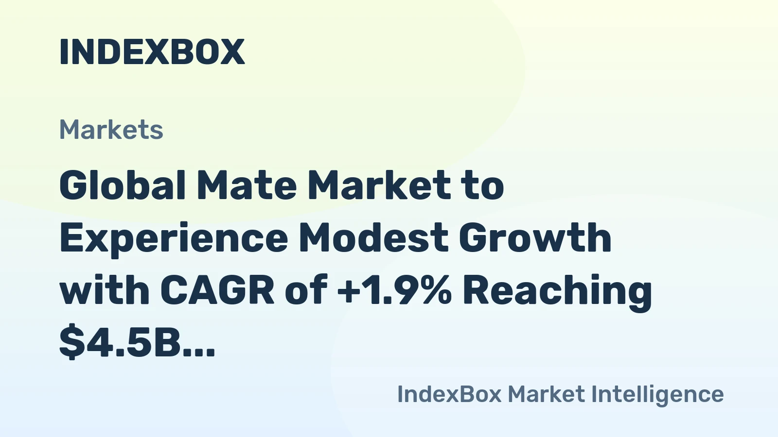 Global Mate Market to Experience Modest Growth with CAGR of +1.9% Reaching $4.5B by 2035