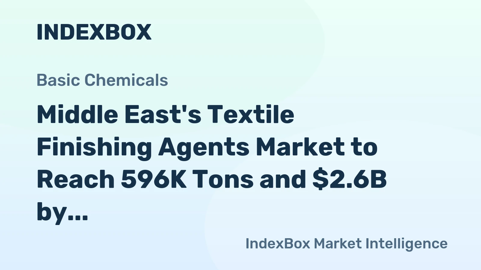 Middle East's Textile Finishing Agents Market to Reach 596K Tons and $2.6B by 2035