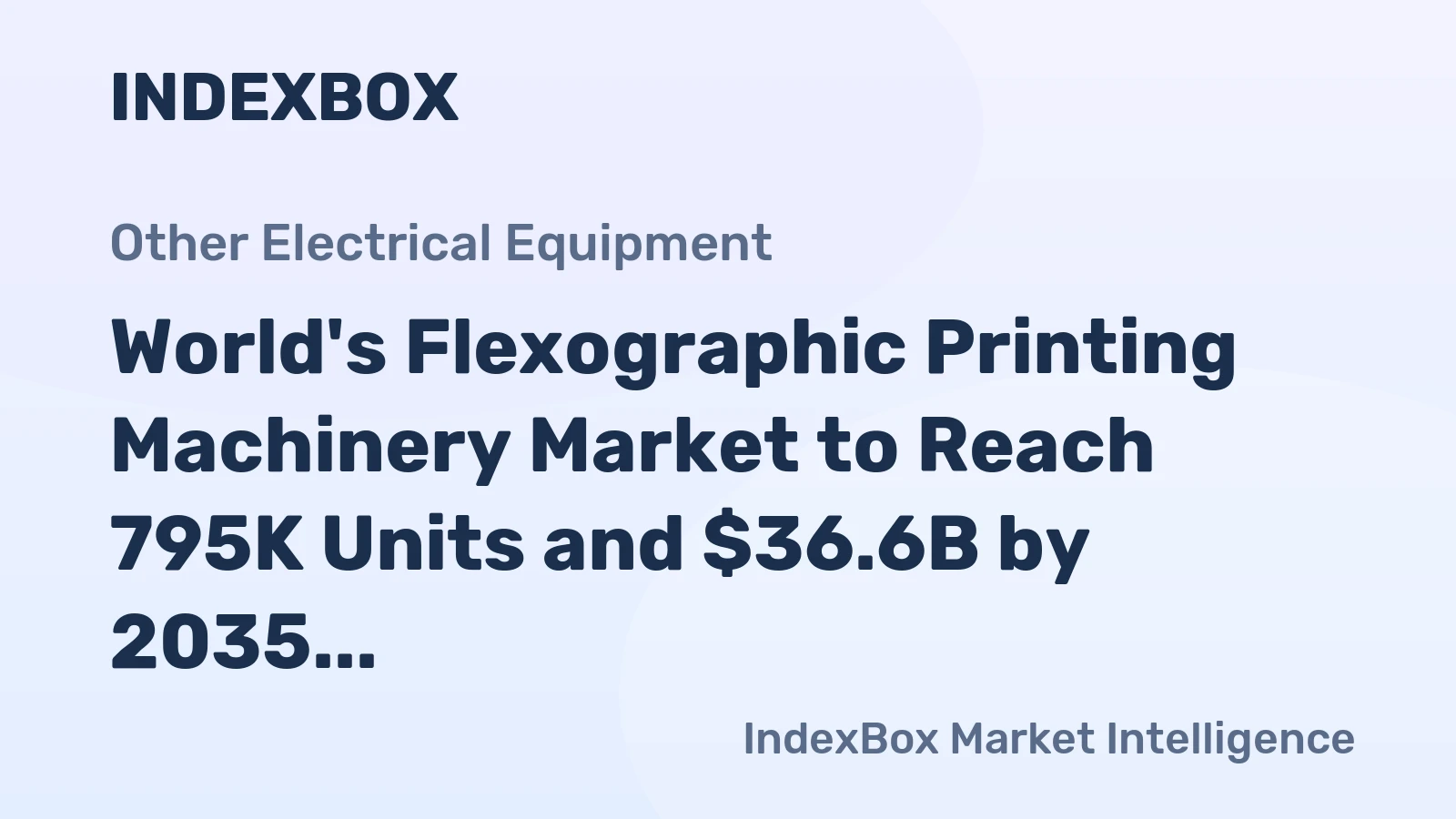 World's Flexographic Printing Machinery Market to Reach 795K Units and $36.6B by 2035