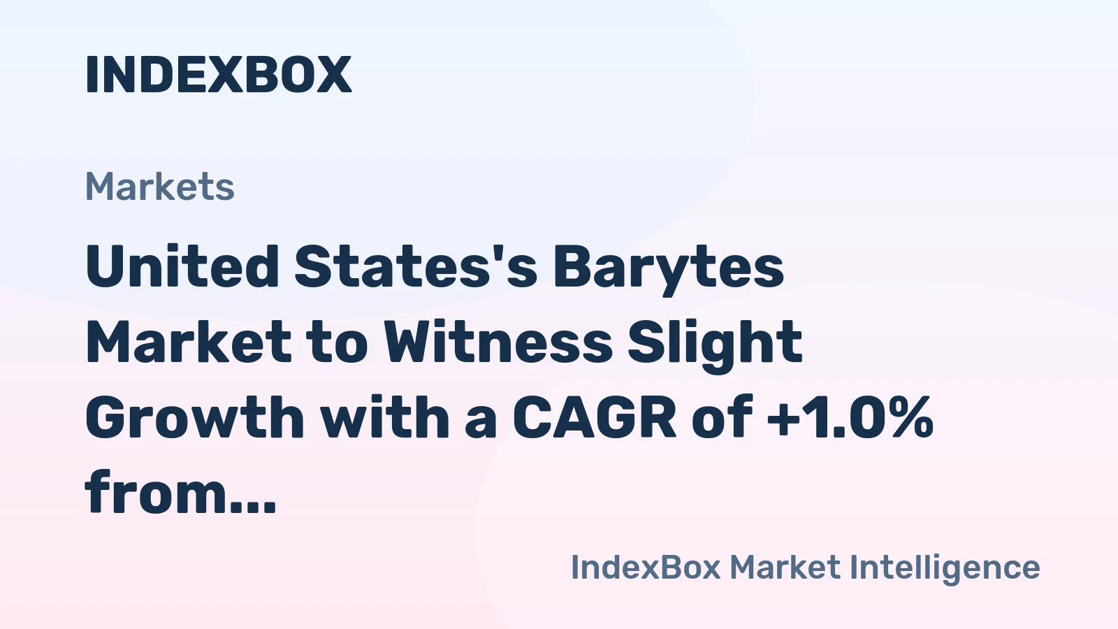 United States's Barytes Market to Witness Slight Growth with a CAGR of +1.0% from 2024 to 2035