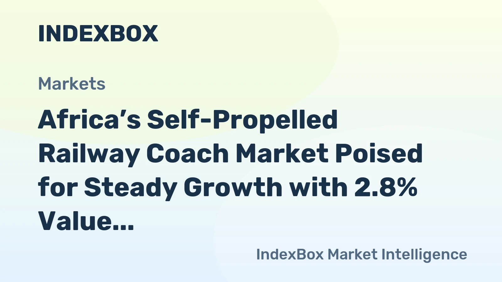 Africa’s Self-Propelled Railway Coach Market Poised for Steady Growth with 2.8% Value CAGR Through 2035