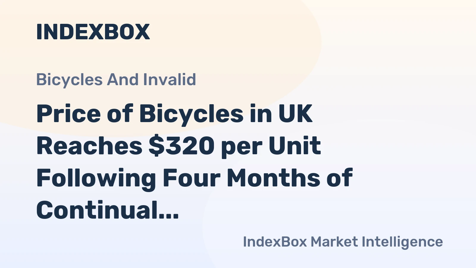 Price of Bicycles in UK Reaches $320 per Unit Following Four Months of Continual Rise