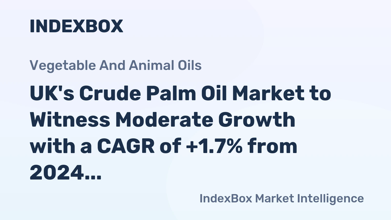 UK's Crude Palm Oil Market to Witness Moderate Growth with a CAGR of +1.7% from 2024 to 2035