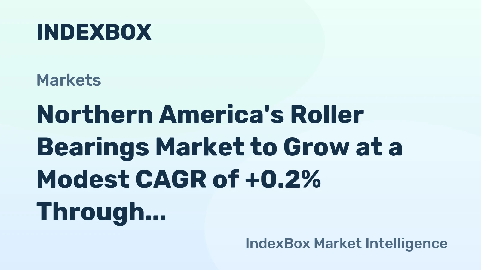 Northern America's Roller Bearings Market to Grow at a Modest CAGR of +0.2% Through 2035, Reaching $5.6B in Value