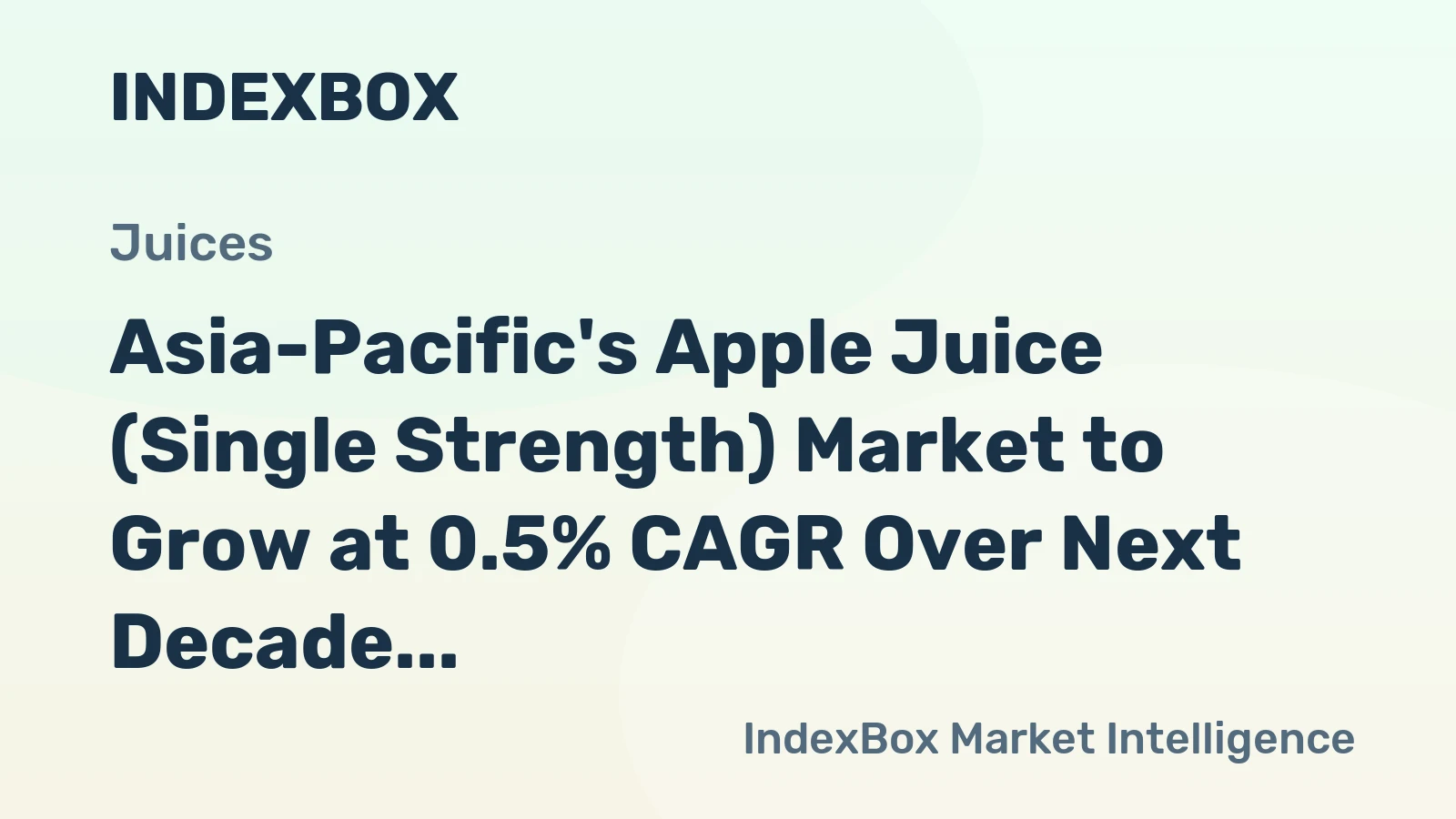 Asia-Pacific's Apple Juice (Single Strength) Market to Grow at 0.5% CAGR Over Next Decade