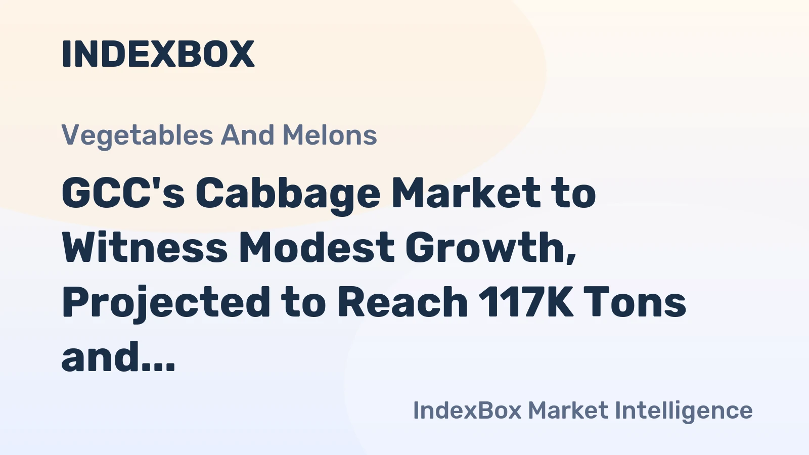 GCC's Cabbage Market to Witness Modest Growth, Projected to Reach 117K Tons and $89M in Value by 2035