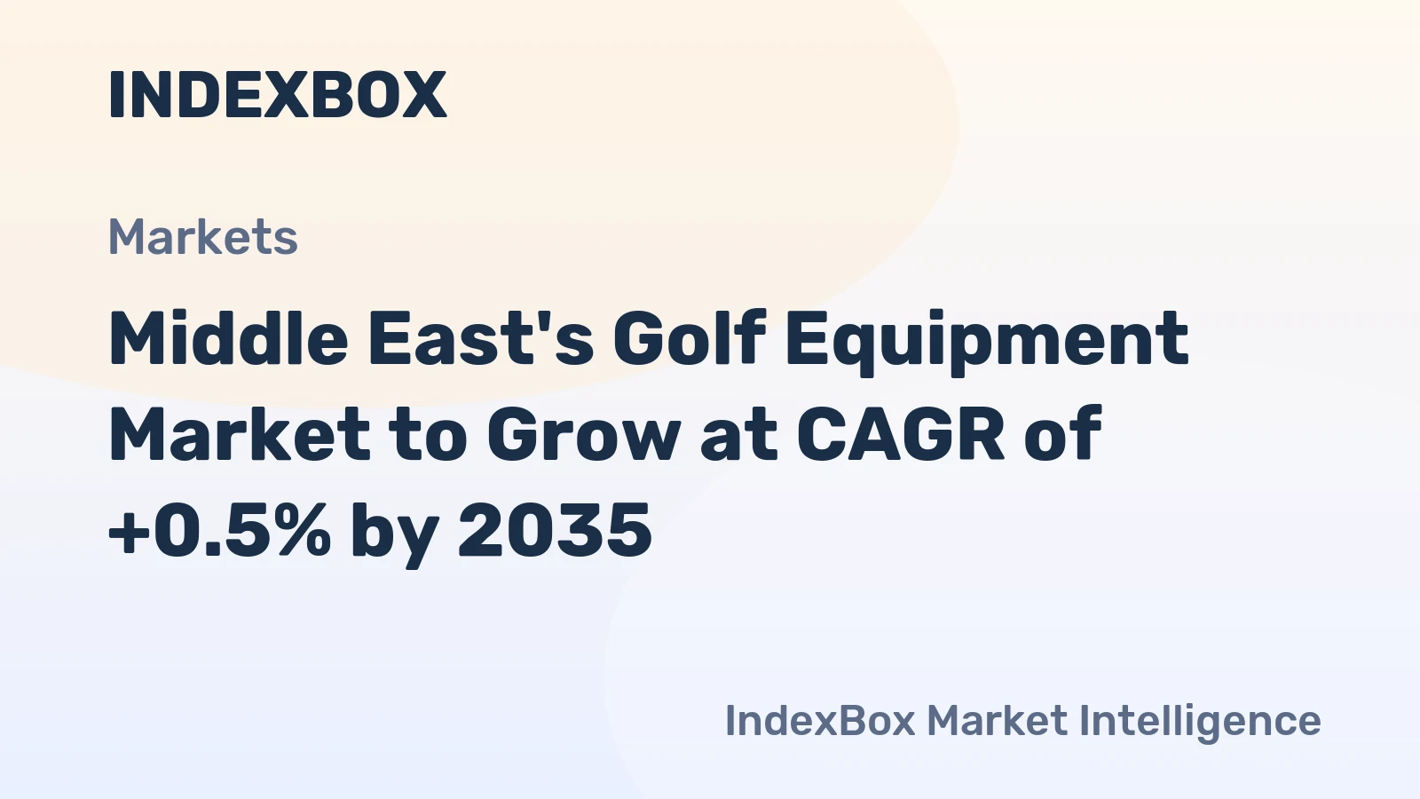 Middle East's Golf Equipment Market to Grow at CAGR of +0.5% by 2035