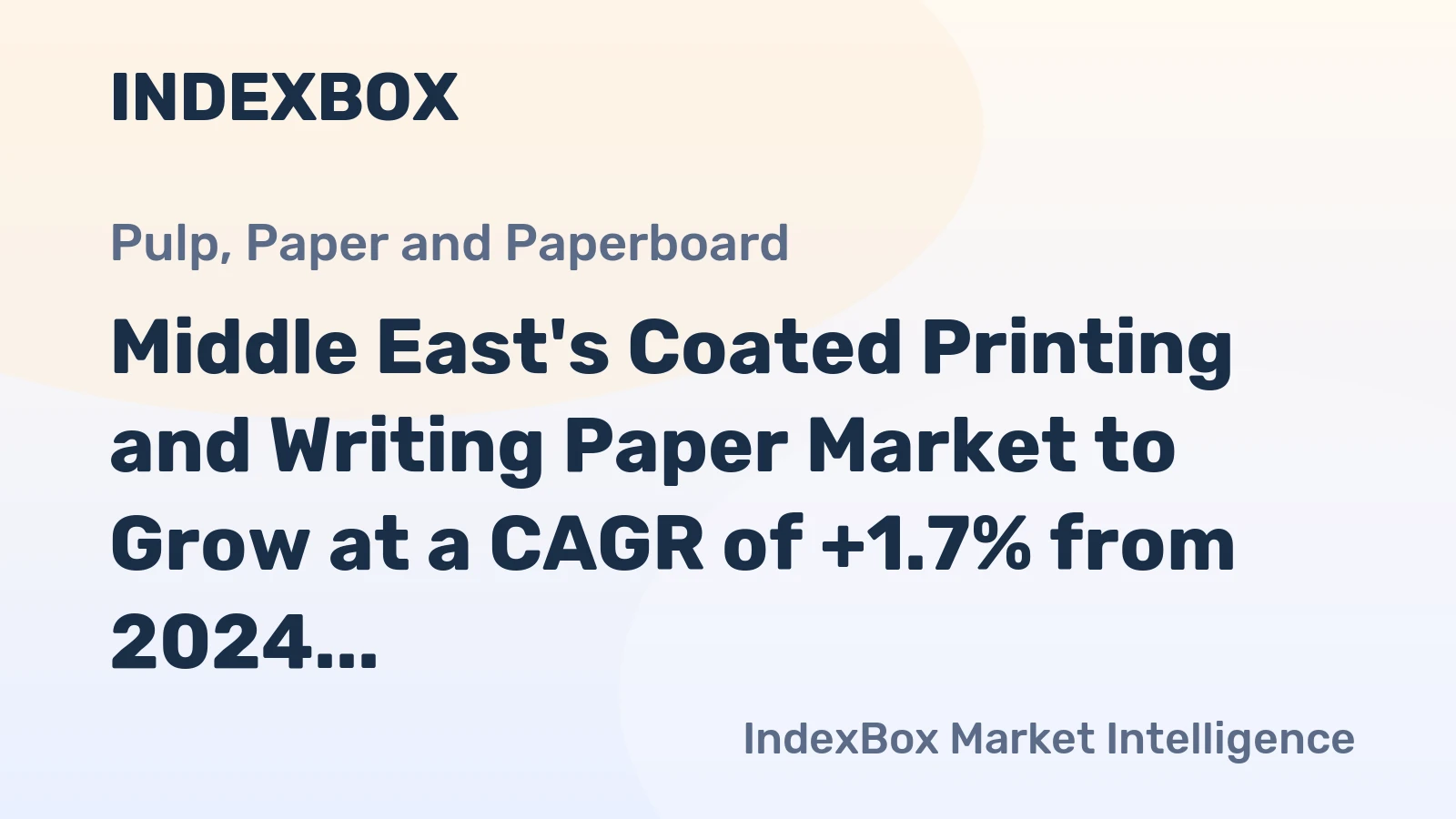 Middle East's Coated Printing and Writing Paper Market to Grow at a CAGR of +1.7% from 2024 to 2035, Reaching 889K Tons by 2035