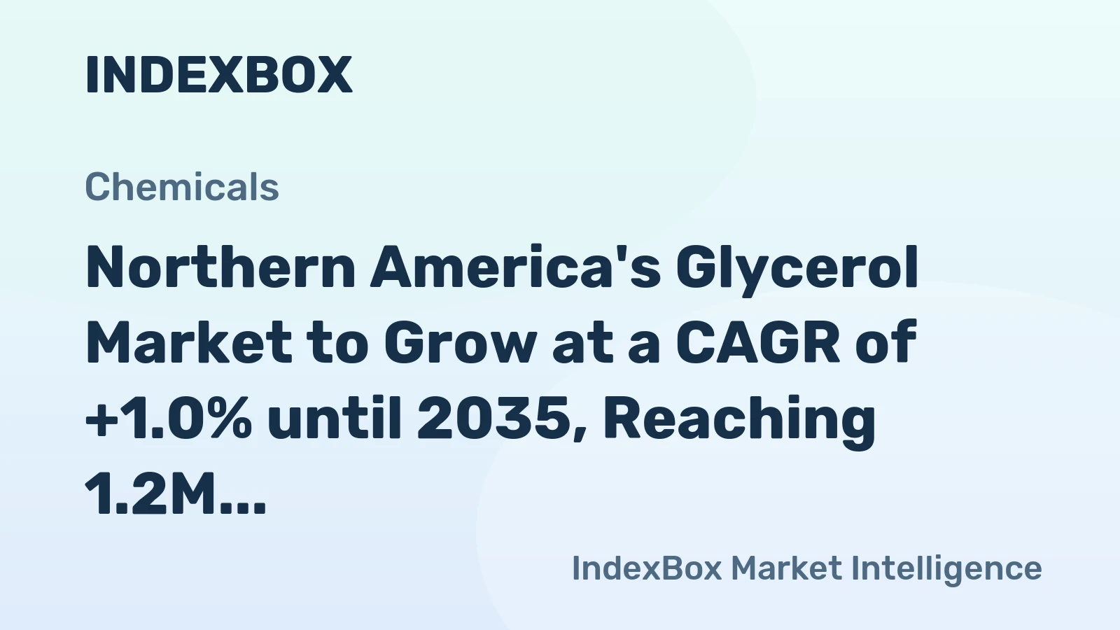 Northern America's Glycerol Market to Grow at a CAGR of +1.0% until 2035, Reaching 1.2M Tons