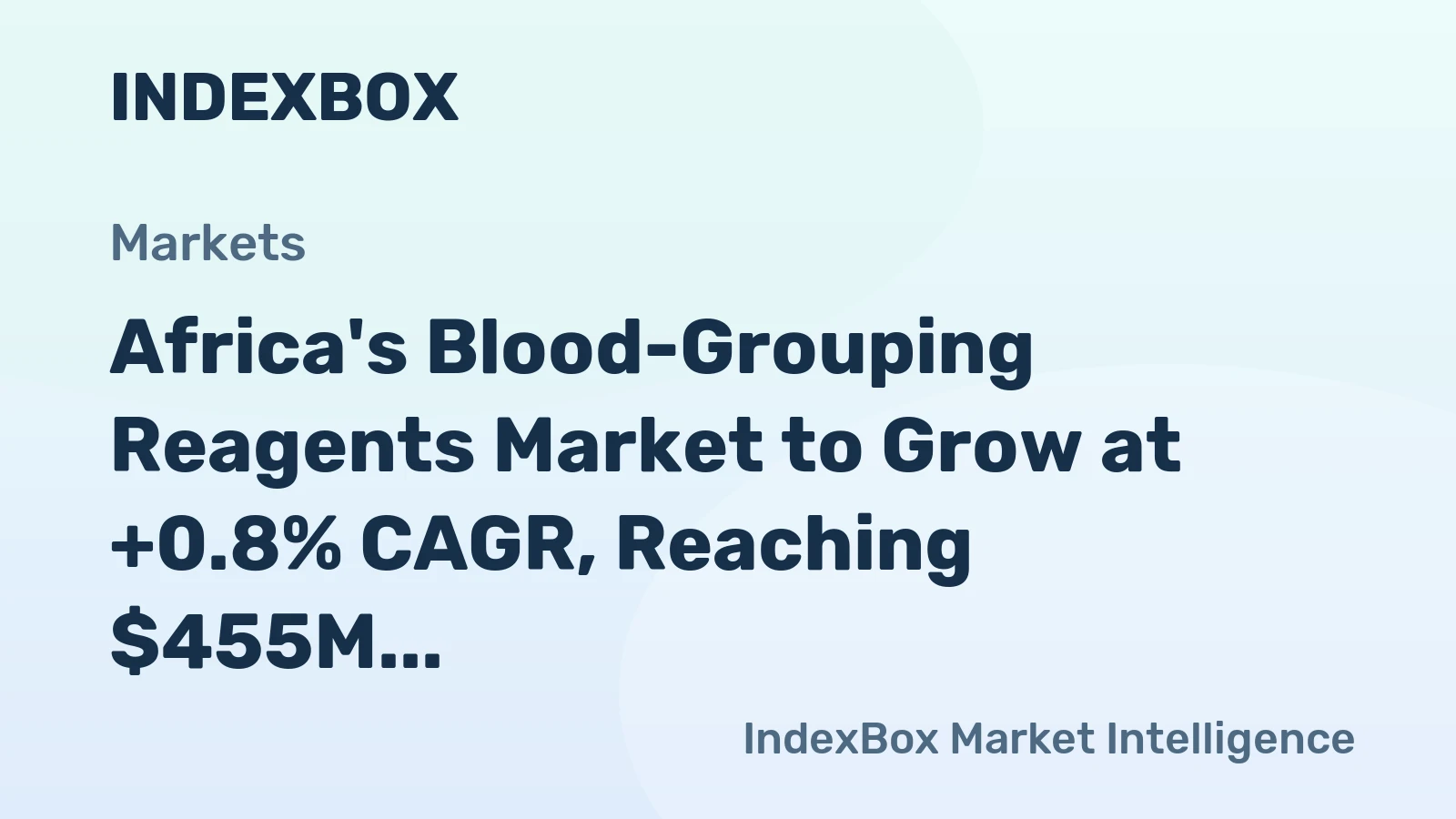 Africa's Blood-Grouping Reagents Market to Grow at +0.8% CAGR, Reaching $455M by 2035