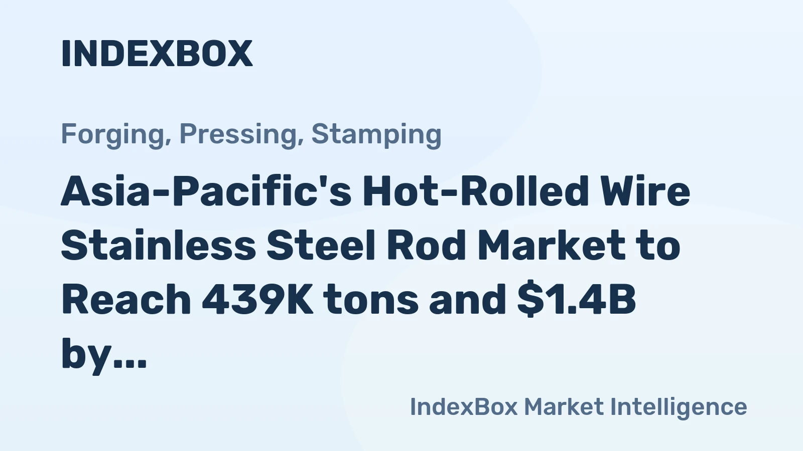 Asia-Pacific's Hot-Rolled Wire Stainless Steel Rod Market to Reach 439K tons and $1.4B by 2035