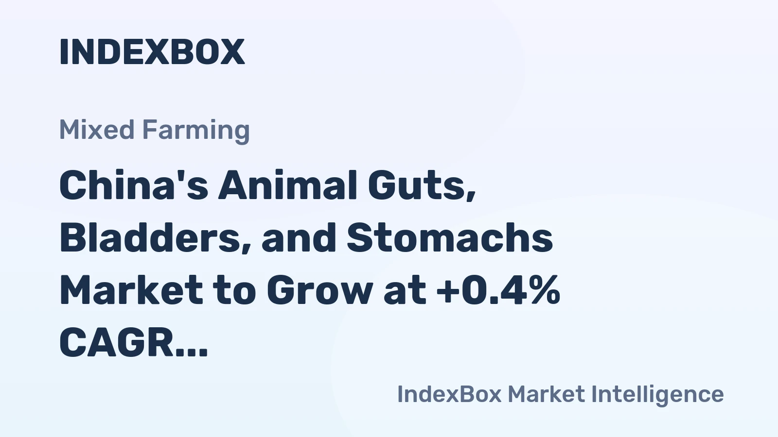 China's Animal Guts, Bladders, and Stomachs Market to Grow at +0.4% CAGR, Reaching 1.4M Tons by 2035