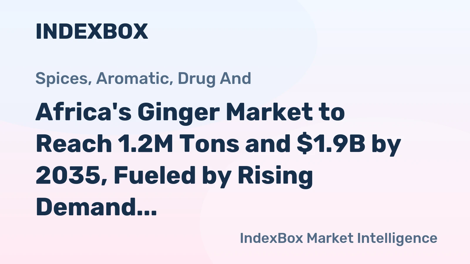 Africa's Ginger Market to Reach 1.2M Tons and $1.9B by 2035, Fueled by Rising Demand