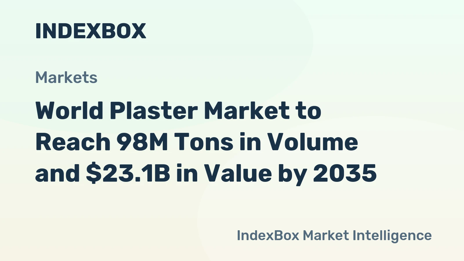 World Plaster Market to Reach 98M Tons in Volume and $23.1B in Value by 2035