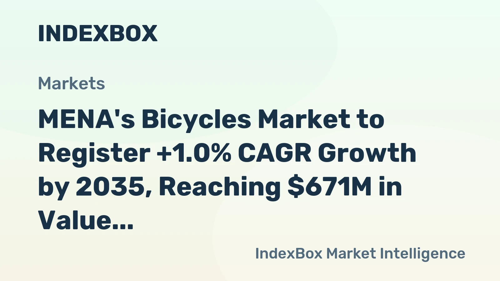 MENA's Bicycles Market to Register +1.0% CAGR Growth by 2035, Reaching $671M in Value