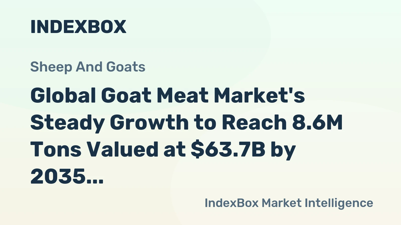 Global Goat Meat Market's Steady Growth to Reach 8.6M Tons Valued at $63.7B by 2035