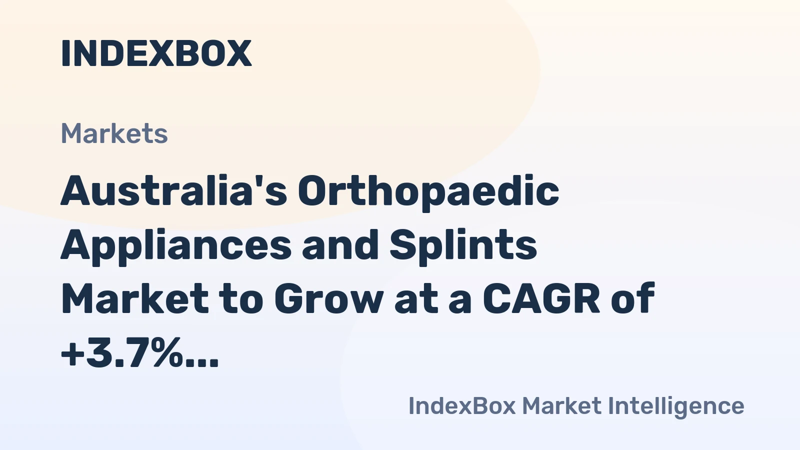 Australia's Orthopaedic Appliances and Splints Market to Grow at a CAGR of +3.7% from 2024 to 2035, Expected to Reach $581M by 2035