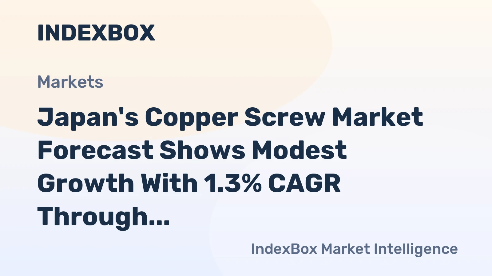 Japan's Copper Screw Market Forecast Shows Modest Growth With 1.3% CAGR Through 2035