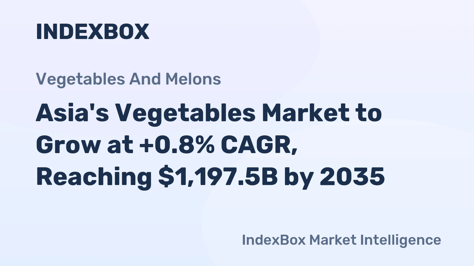 Asia's Vegetables Market to Grow at +0.8% CAGR, Reaching $1,197.5B by 2035
