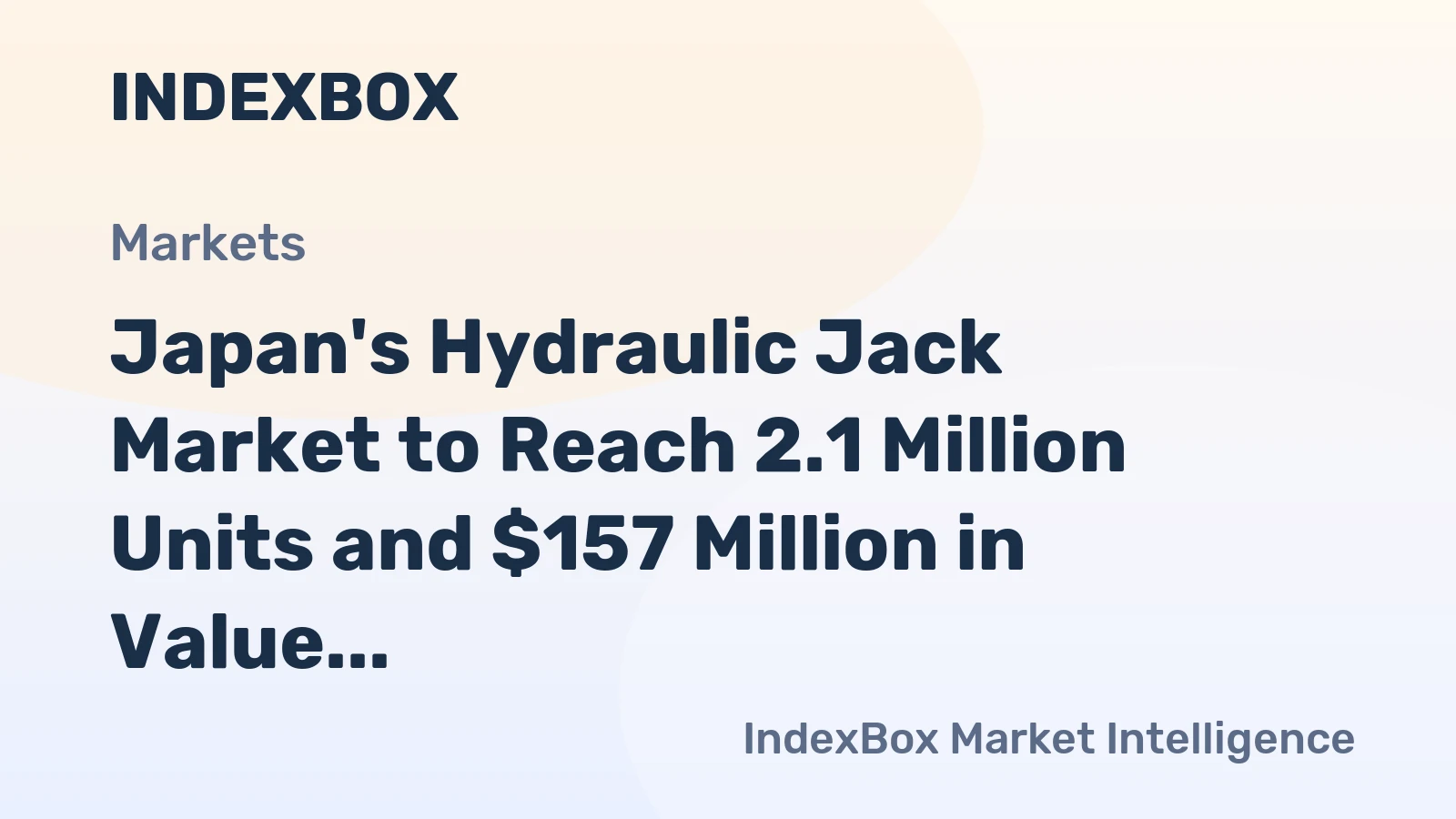 Japan's Hydraulic Jack Market to Reach 2.1 Million Units and $157 Million in Value by 2035