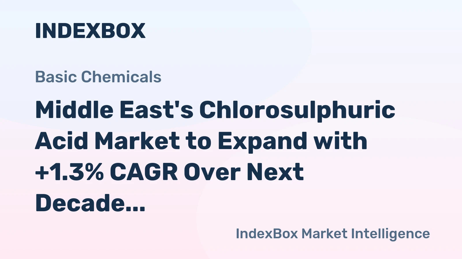 Middle East's Chlorosulphuric Acid Market to Expand with +1.3% CAGR Over Next Decade