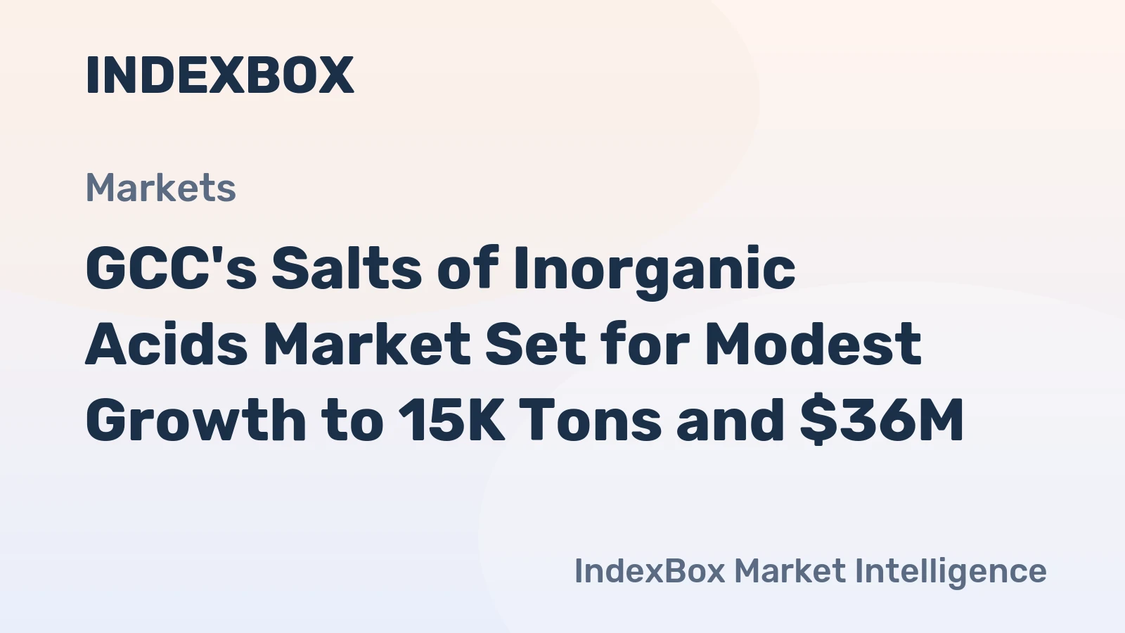 GCC's Salts of Inorganic Acids Market Set for Modest Growth to 15K Tons and $36M