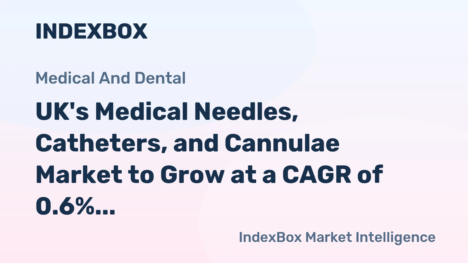 UK's Medical Needles, Catheters, and Cannulae Market to Grow at a CAGR of 0.6% over the Next Decade