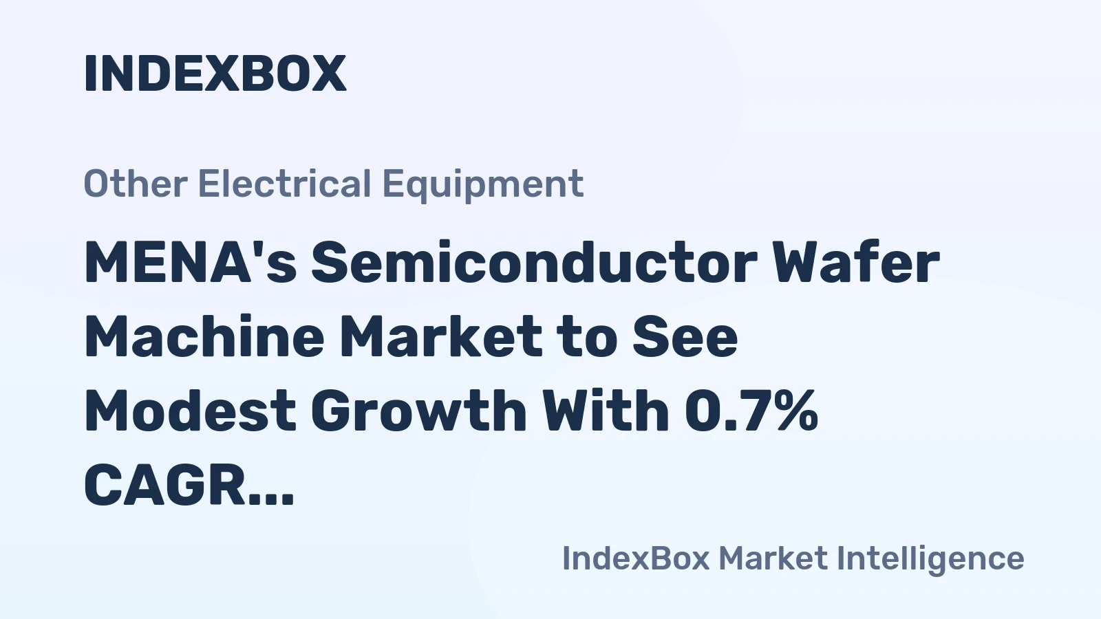 MENA's Semiconductor Wafer Machine Market to See Modest Growth With 0.7% CAGR Through 2035