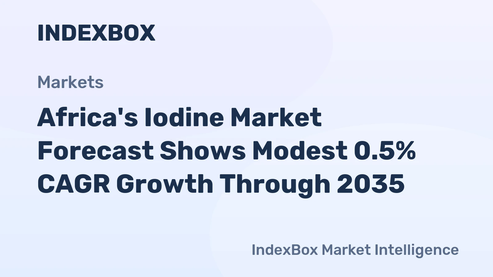 Africa's Iodine Market Forecast Shows Modest 0.5% CAGR Growth Through 2035