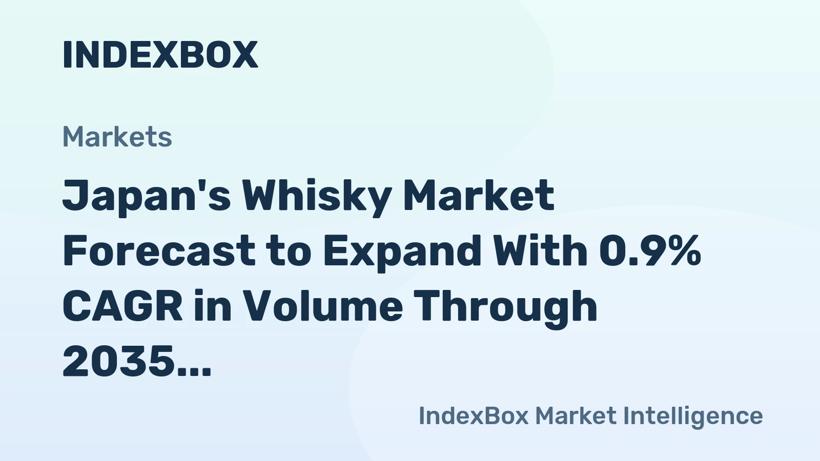 Japan's Whisky Market Forecast to Expand With 0.9% CAGR in Volume Through 2035