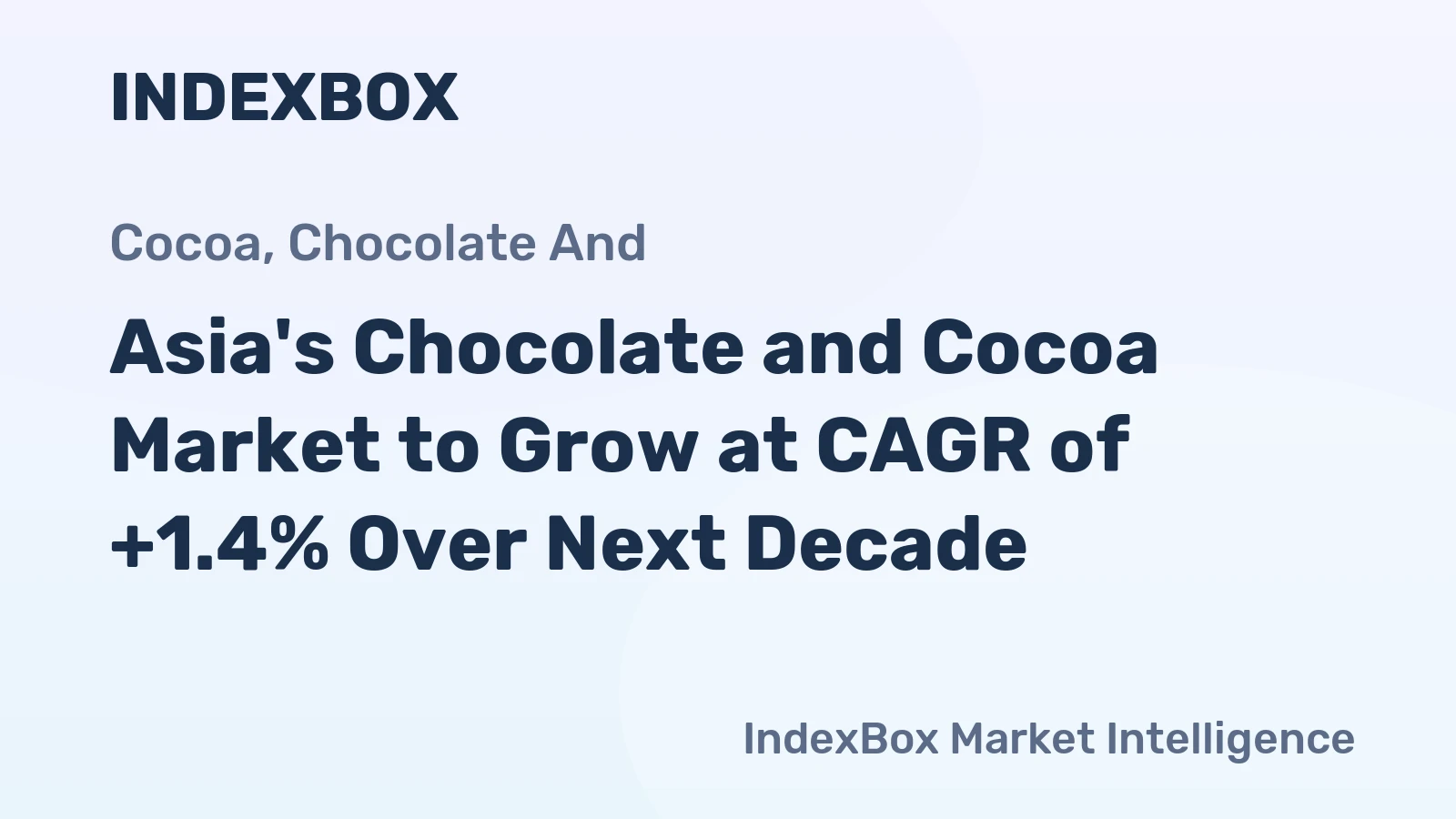 Asia's Chocolate and Cocoa Market to Grow at CAGR of +1.4% Over Next Decade