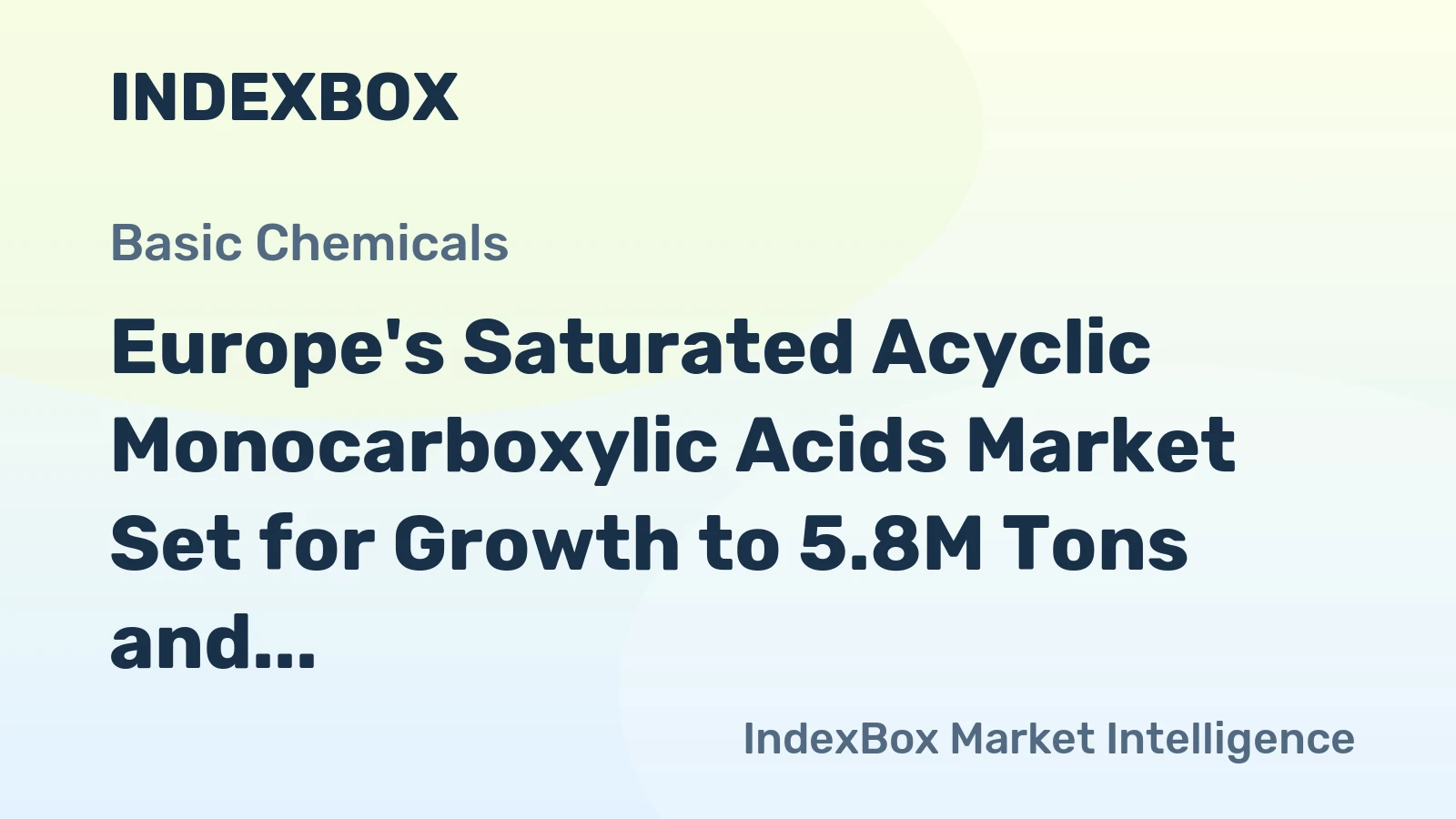 Europe's Saturated Acyclic Monocarboxylic Acids Market Set for Growth to 5.8M Tons and $9.5B by 2035