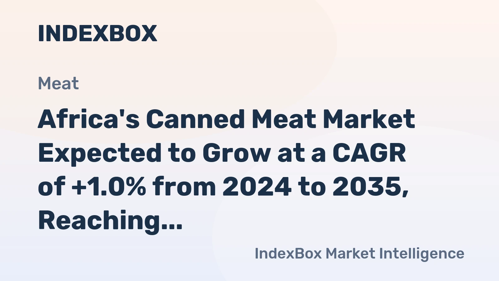 Africa's Canned Meat Market Expected to Grow at a CAGR of +1.0% from 2024 to 2035, Reaching $57B by End of Period