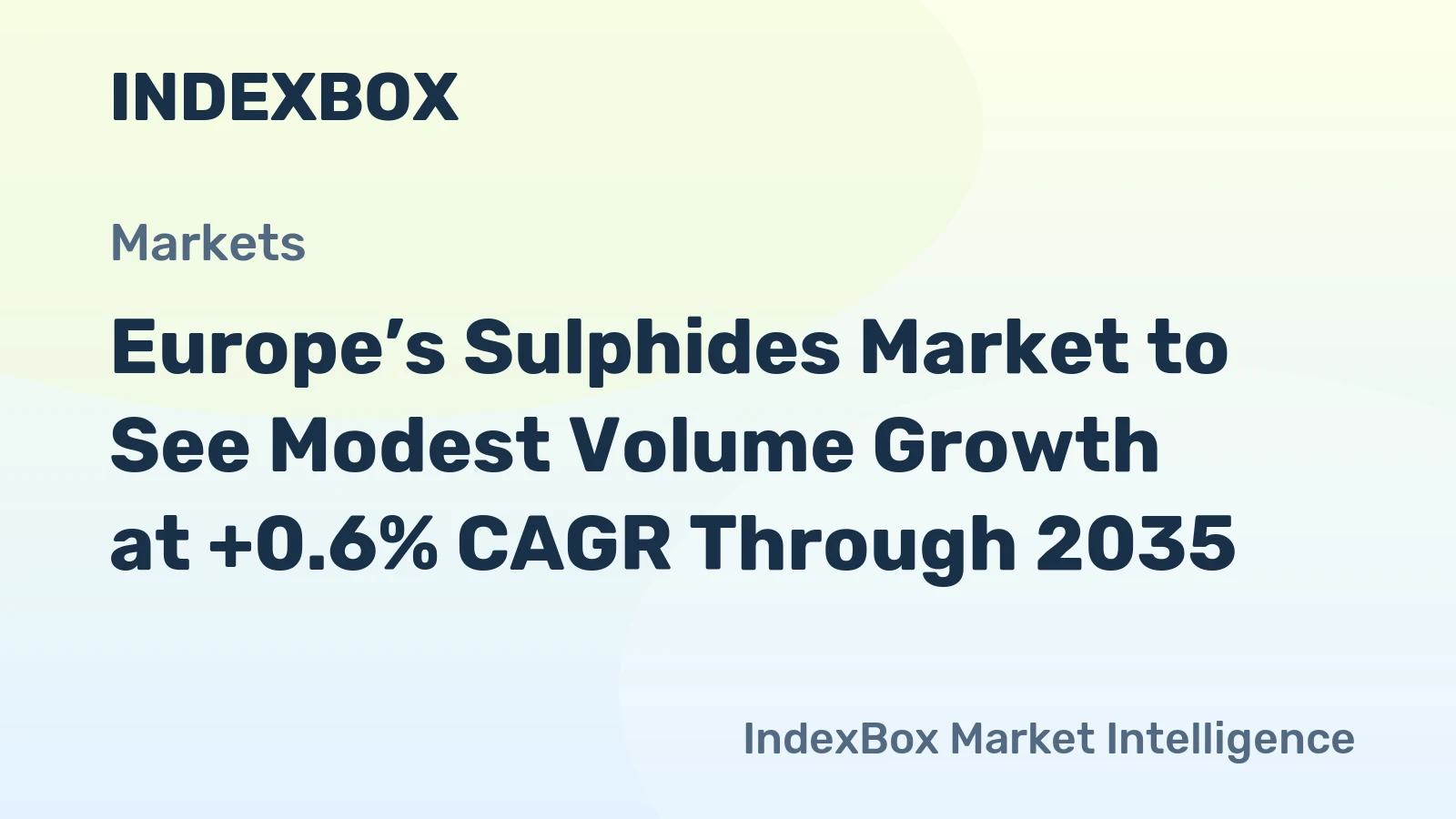 Europe’s Sulphides Market to See Modest Volume Growth at +0.6% CAGR Through 2035