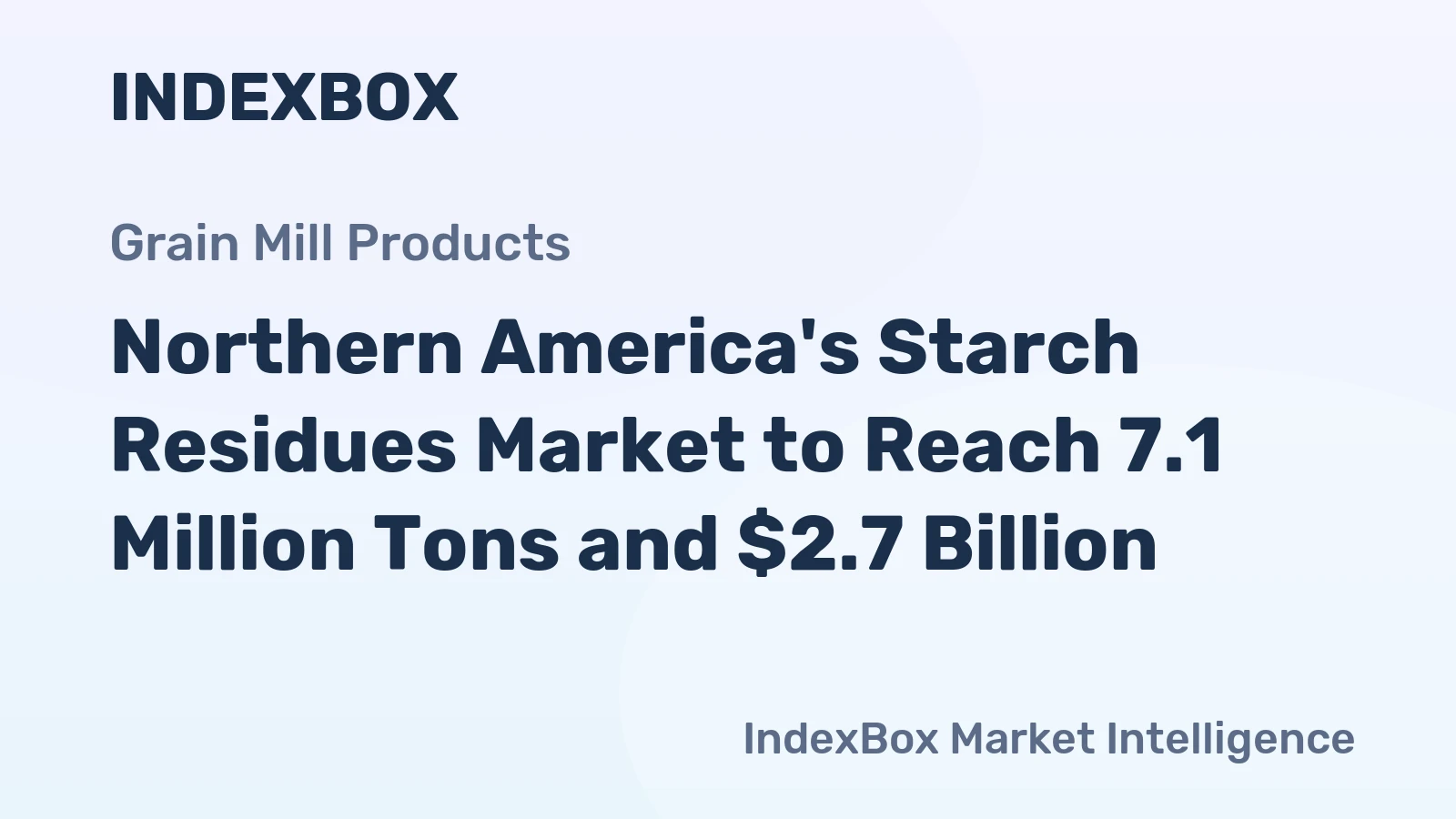 Northern America's Starch Residues Market to Reach 7.1 Million Tons and $2.7 Billion