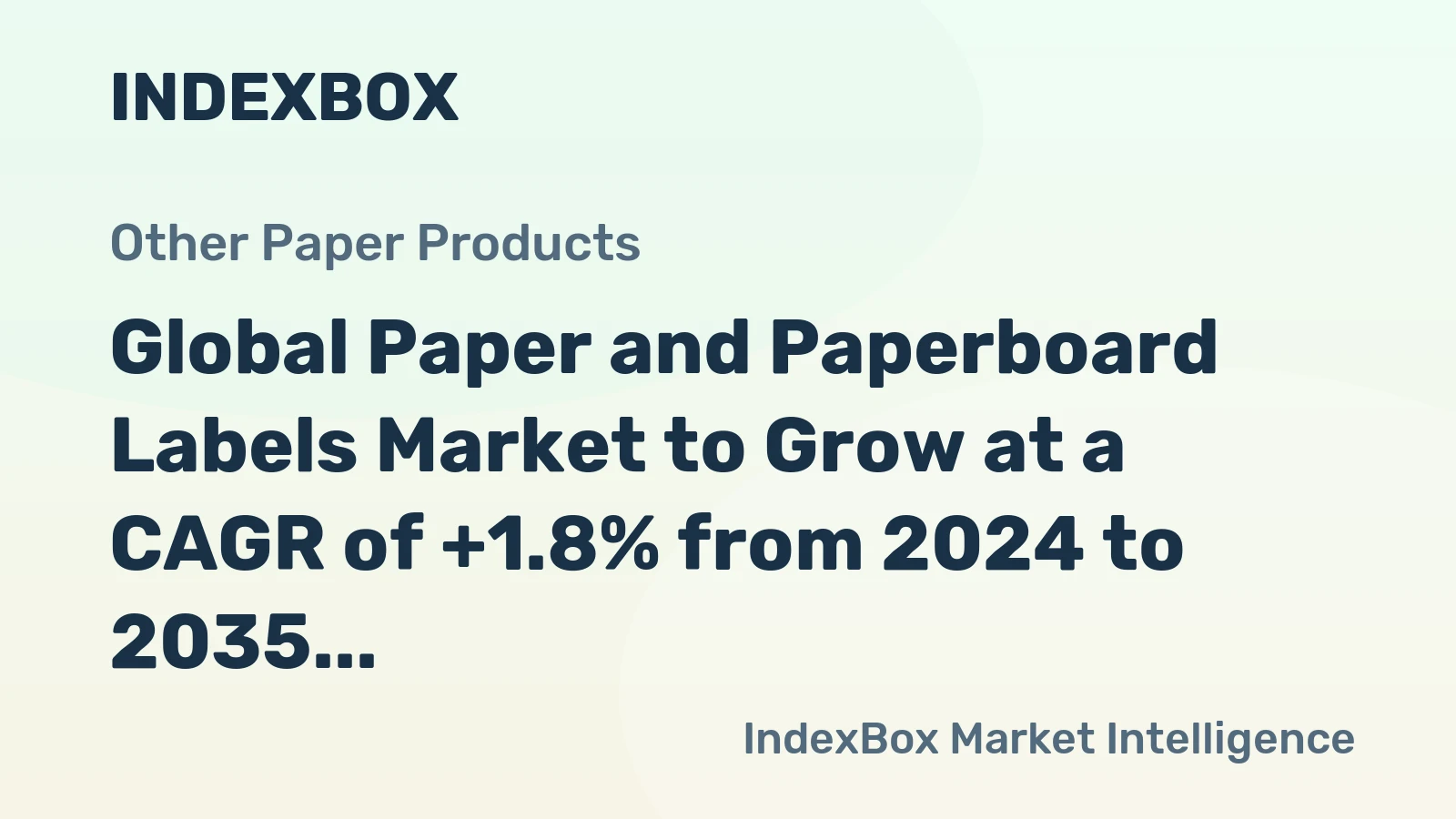 Global Paper and Paperboard Labels Market to Grow at a CAGR of +1.8% from 2024 to 2035