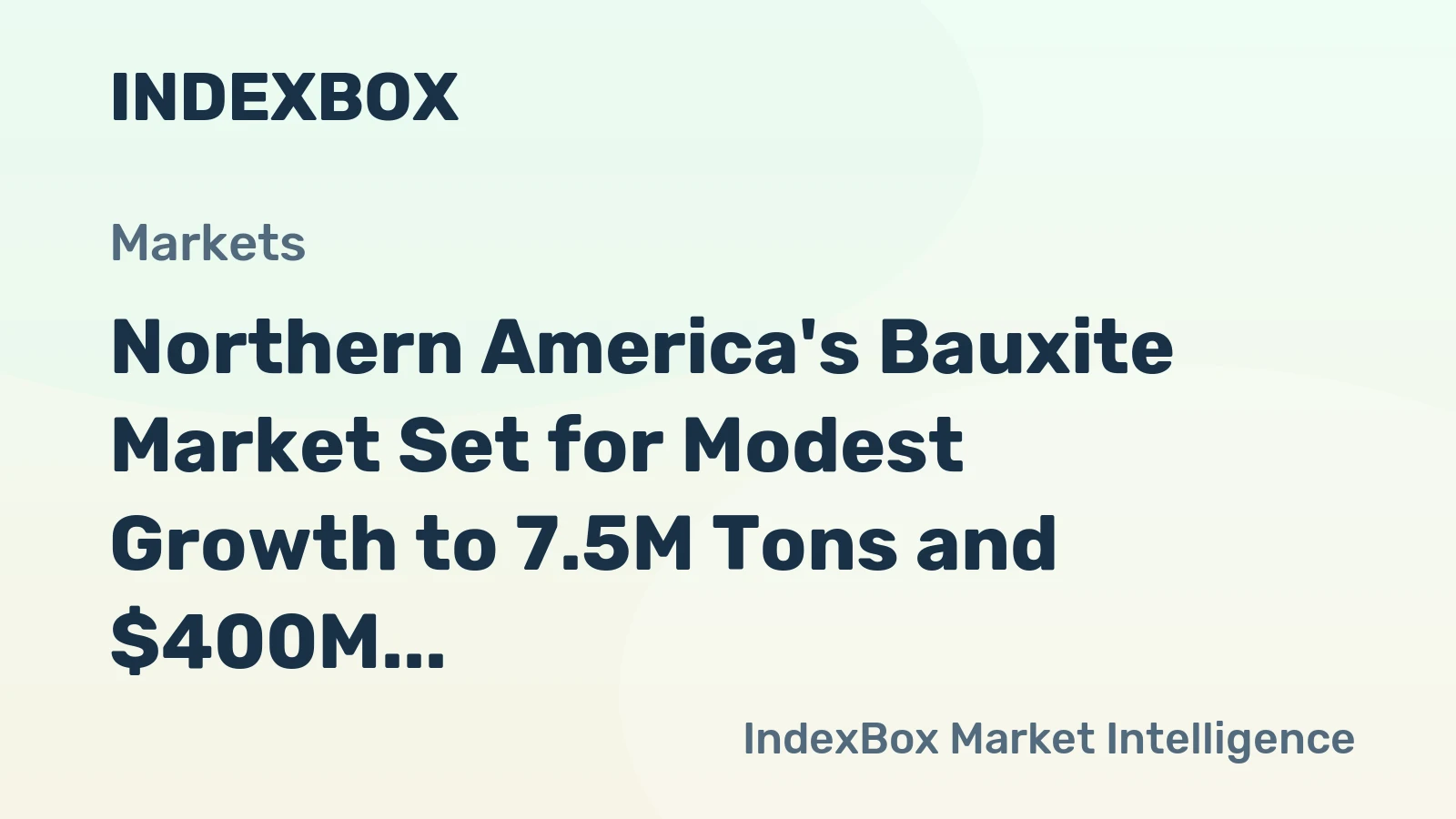 Northern America's Bauxite Market Set for Modest Growth to 7.5M Tons and $400M