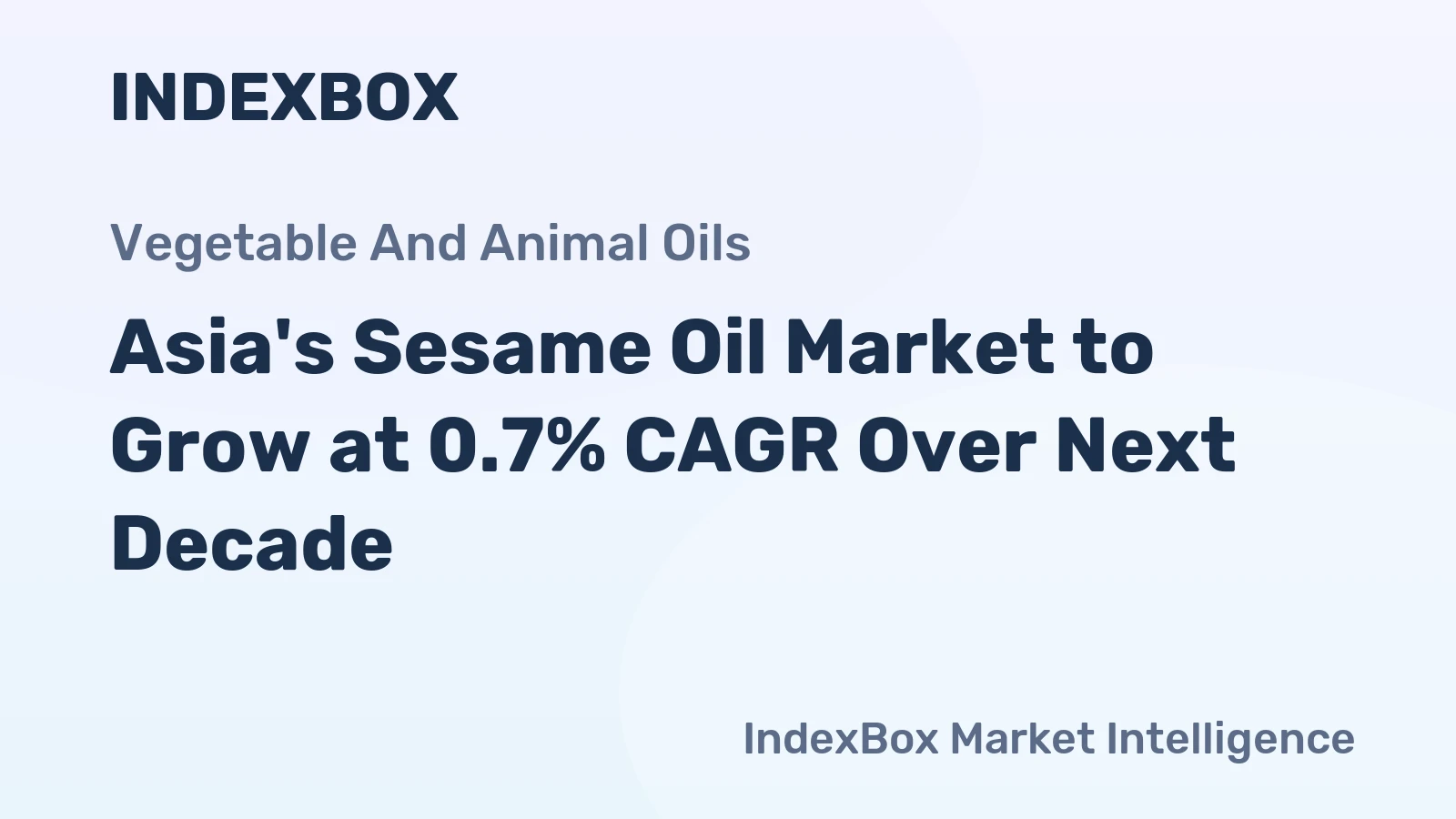 Asia's Sesame Oil Market to Grow at 0.7% CAGR Over Next Decade