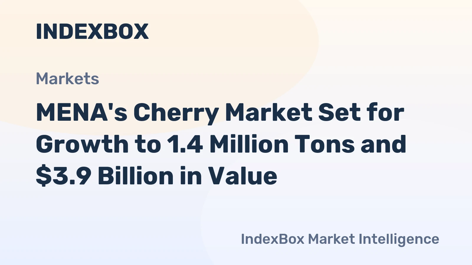 MENA's Cherry Market Set for Growth to 1.4 Million Tons and $3.9 Billion in Value