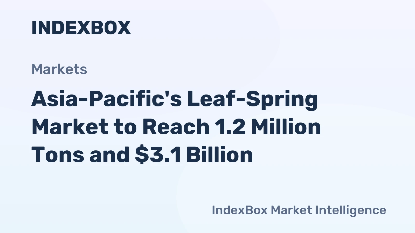 Asia-Pacific's Leaf-Spring Market to Reach 1.2 Million Tons and $3.1 Billion