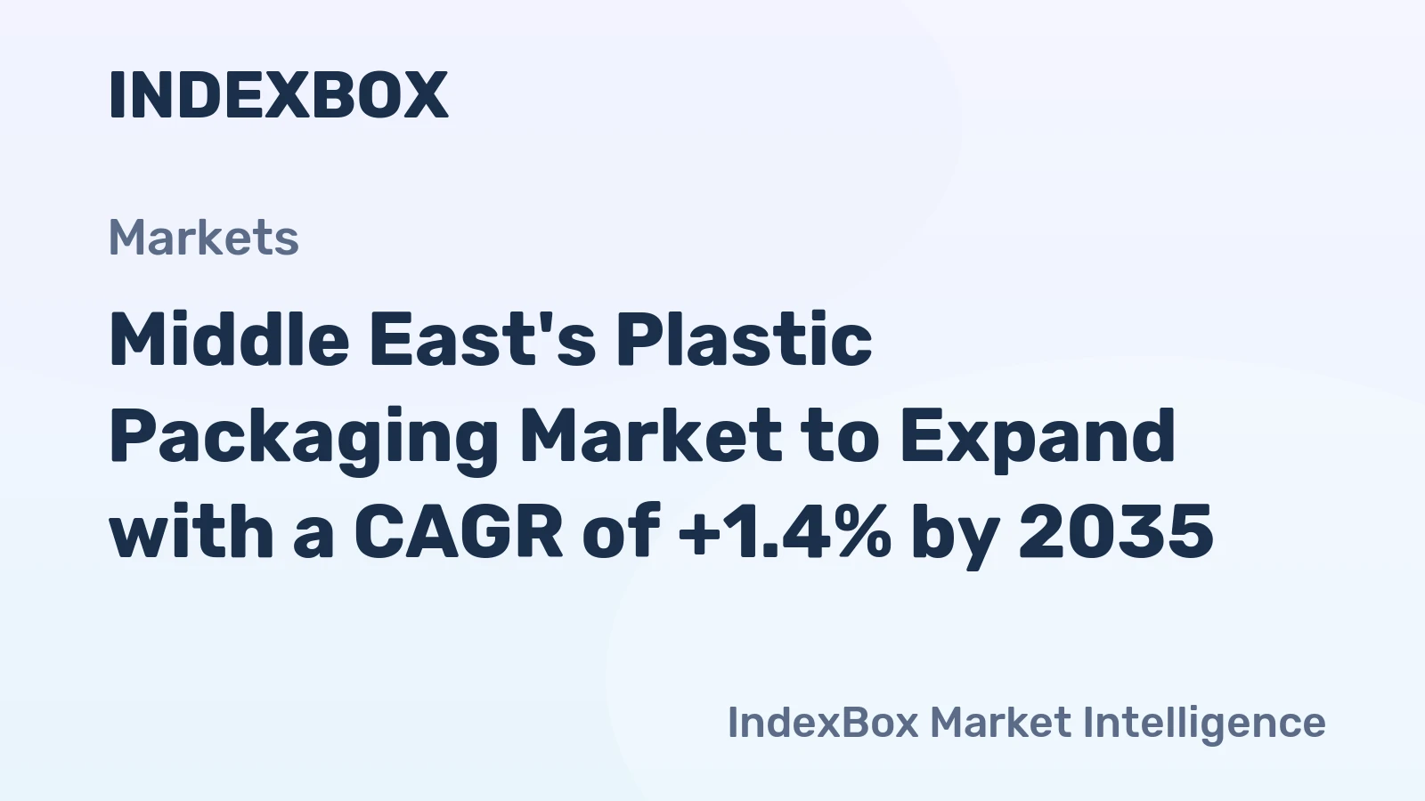 Middle East's Plastic Packaging Market to Expand with a CAGR of +1.4% by 2035