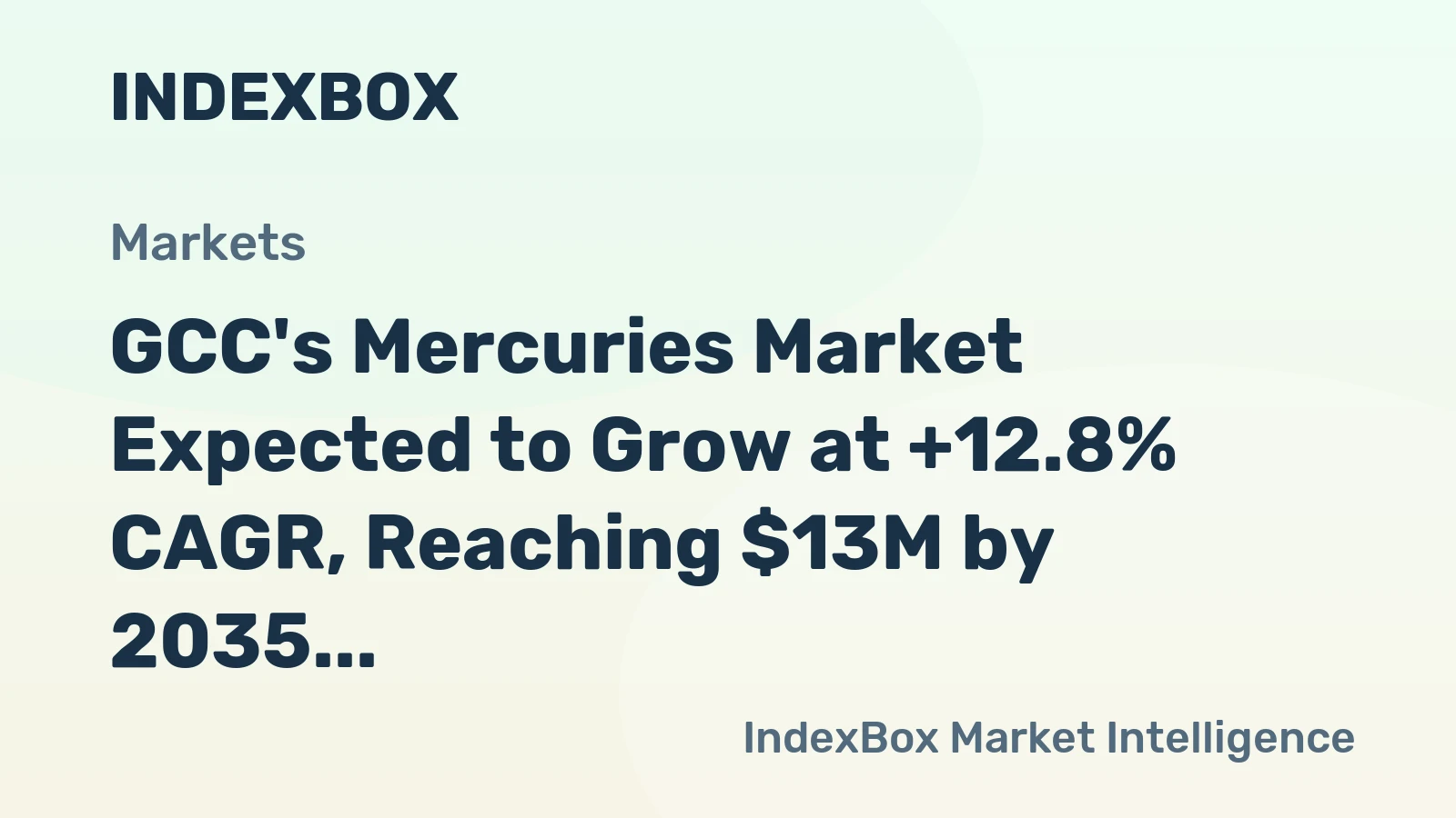 GCC's Mercuries Market Expected to Grow at +12.8% CAGR, Reaching $13M by 2035