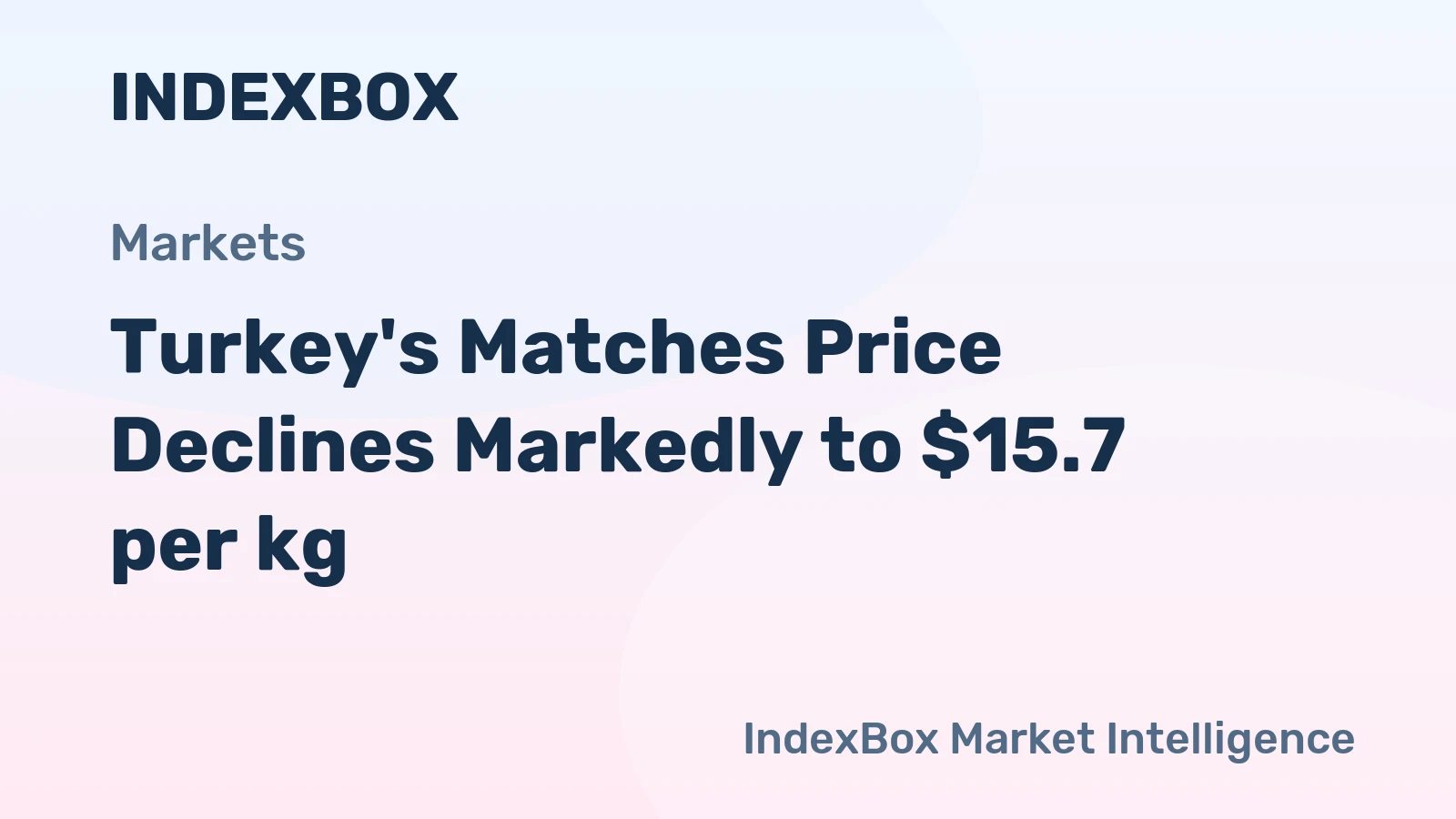 Turkey's Matches Price Declines Markedly to $15.7 per kg