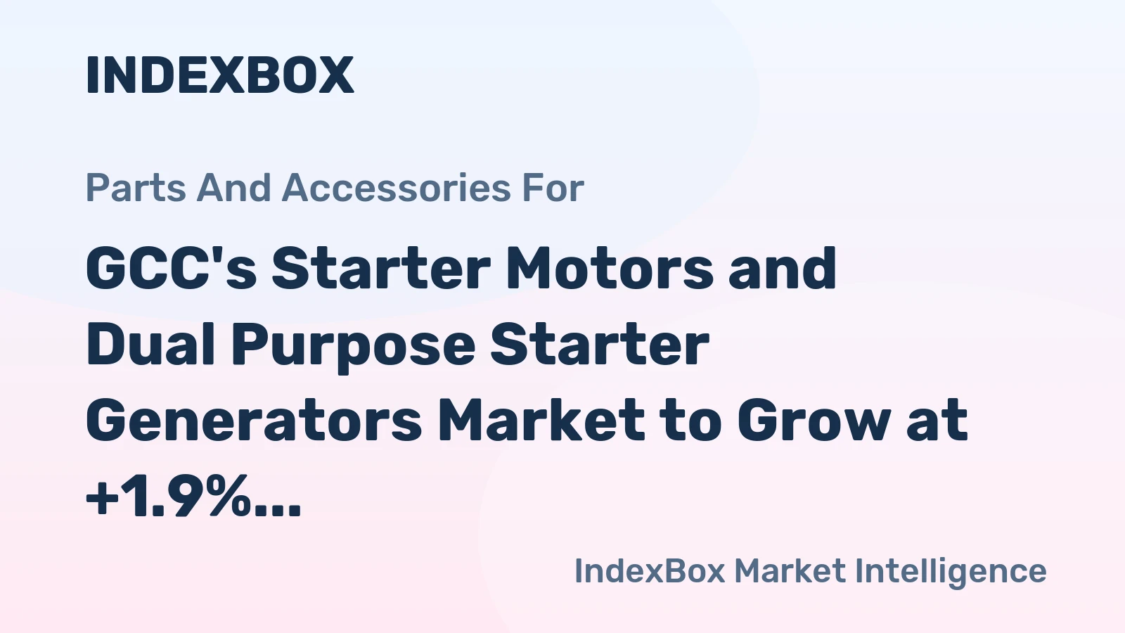 GCC's Starter Motors and Dual Purpose Starter Generators Market to Grow at +1.9% CAGR, Reaching 2.2M Units by 2035