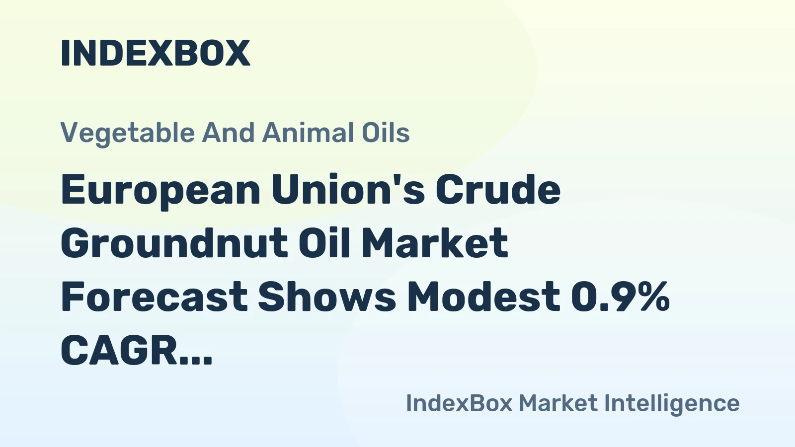 European Union's Crude Groundnut Oil Market Forecast Shows Modest 0.9% CAGR Growth