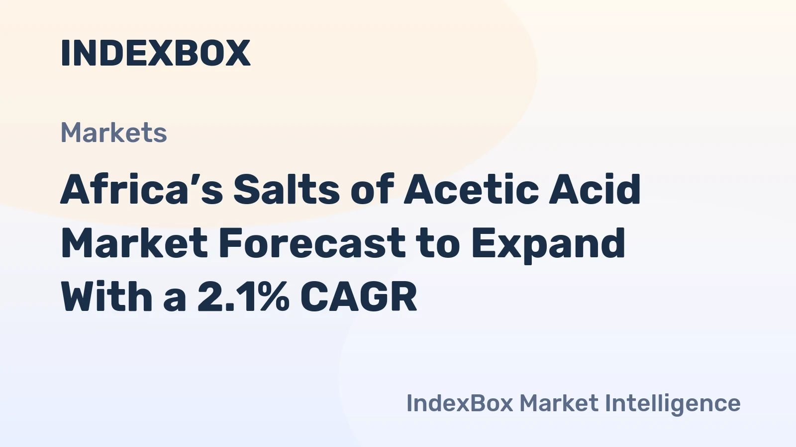 Africa’s Salts of Acetic Acid Market Forecast to Expand With a 2.1% CAGR
