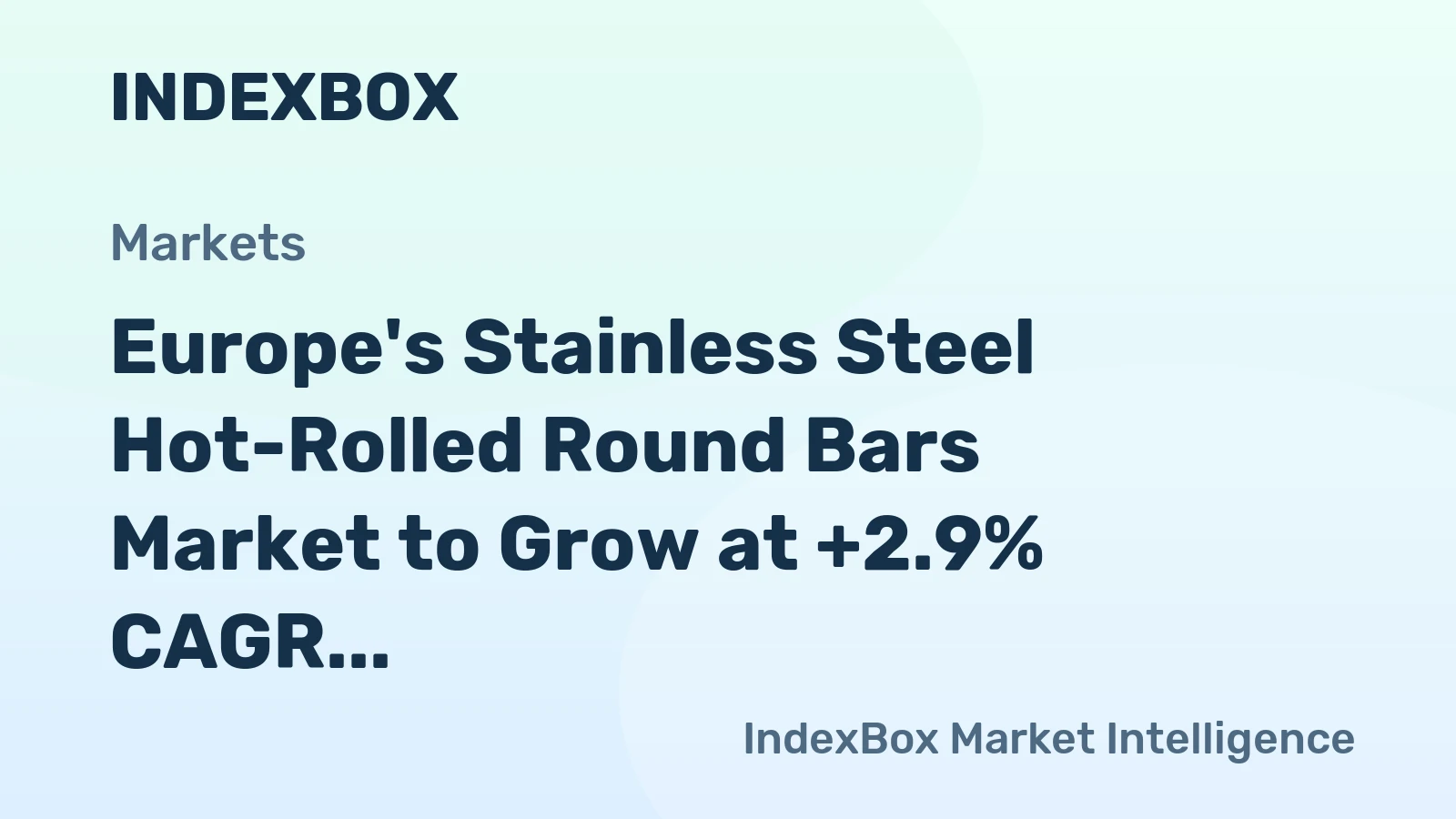 Europe's Stainless Steel Hot-Rolled Round Bars Market to Grow at +2.9% CAGR, Reaching 893K Tons by 2035
