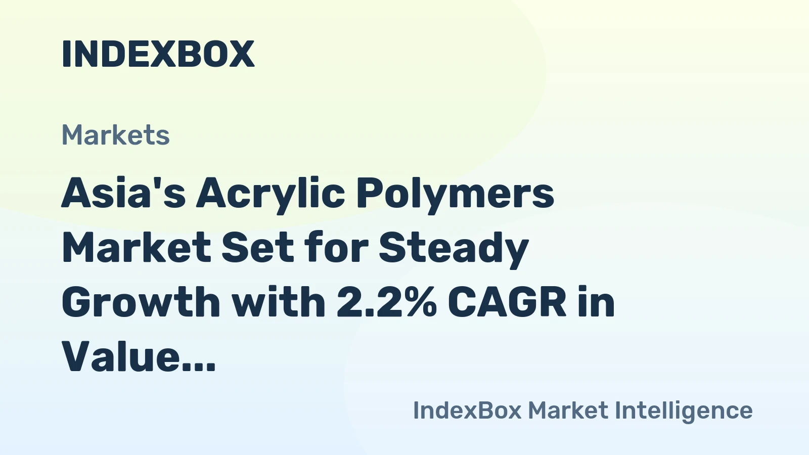 Asia's Acrylic Polymers Market Set for Steady Growth with 2.2% CAGR in Value Through 2035