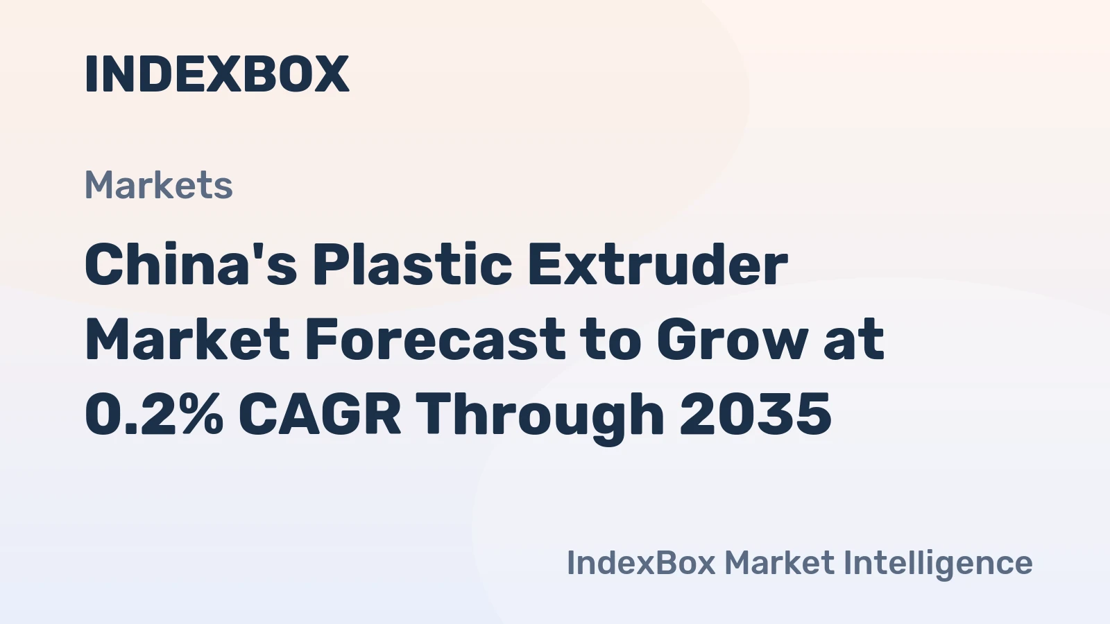 China's Plastic Extruder Market Forecast to Grow at 0.2% CAGR Through 2035